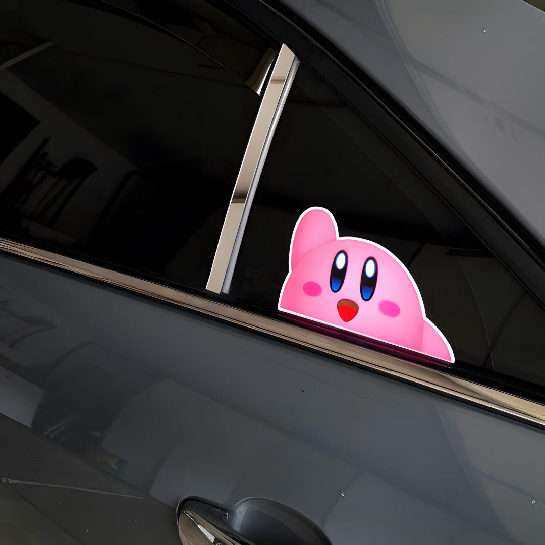 Super Smash Bros Kirby Car Peeker Sticker 6in Decal Glossy or ...