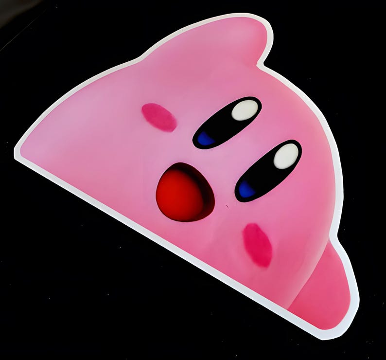 Happy Kirby Car Peeker Sticker 6in Decal Holographic/glossy Waterproof ...