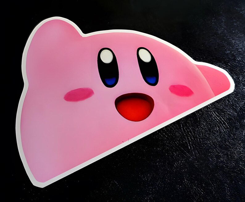 Happy Kirby Car Peeker Sticker 6in Decal Holographic/glossy Waterproof ...