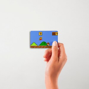 Card Skin Super Mario Credit Card Sticker Old School Game Skin Glossy ...