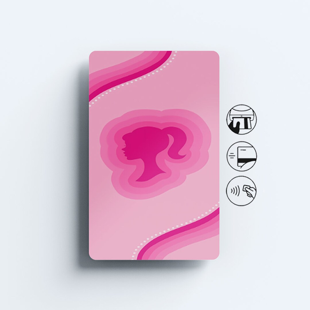 Card Skin Barbie Mattel Silhouette Pink Decal Credit Card Skin Glossy ...