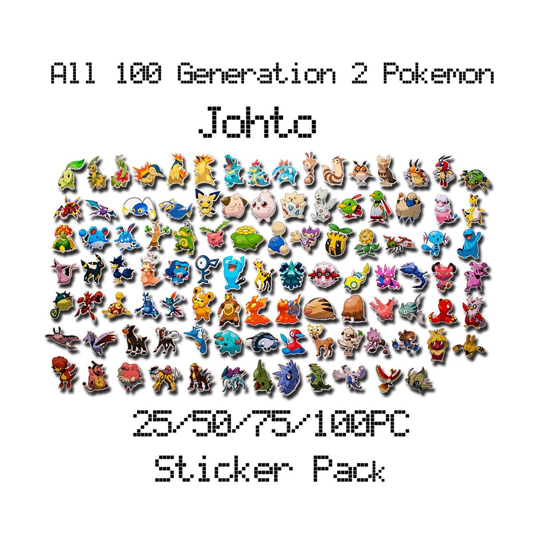Pokemon Gold & Silver Generation 2 Full 100 Johto Region Pokedex ...