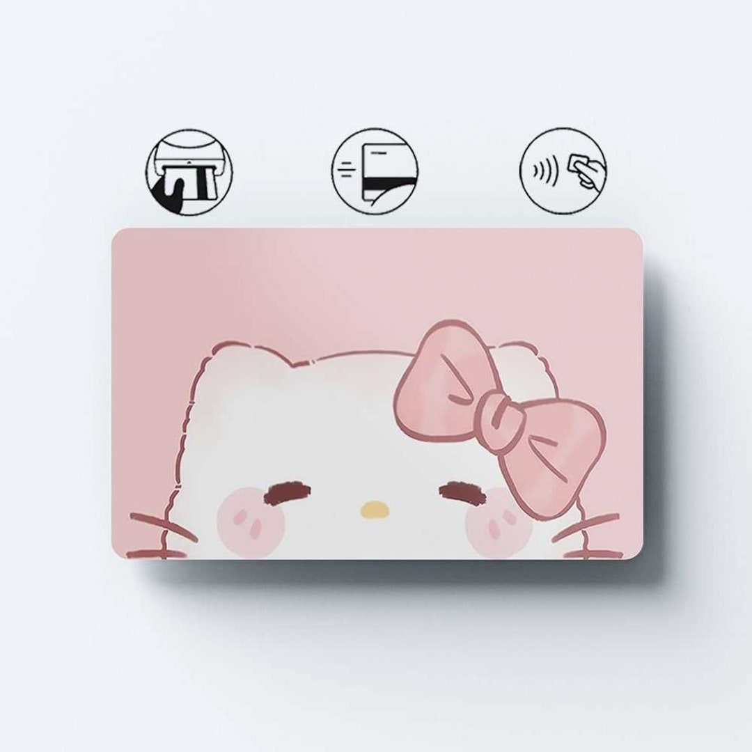 Card Skin Hello Kitty Pastel Pink Peeker Sanrio Sticker Anime Decal ...