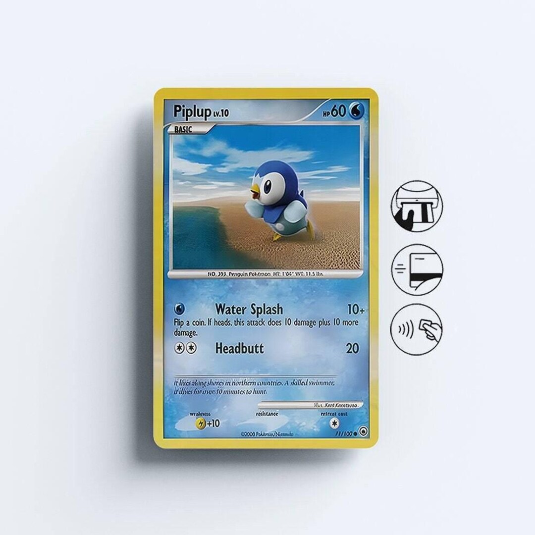 Card Skin Piplup Pokemon Trading Card Game Credit Card Sticker Piplup ...