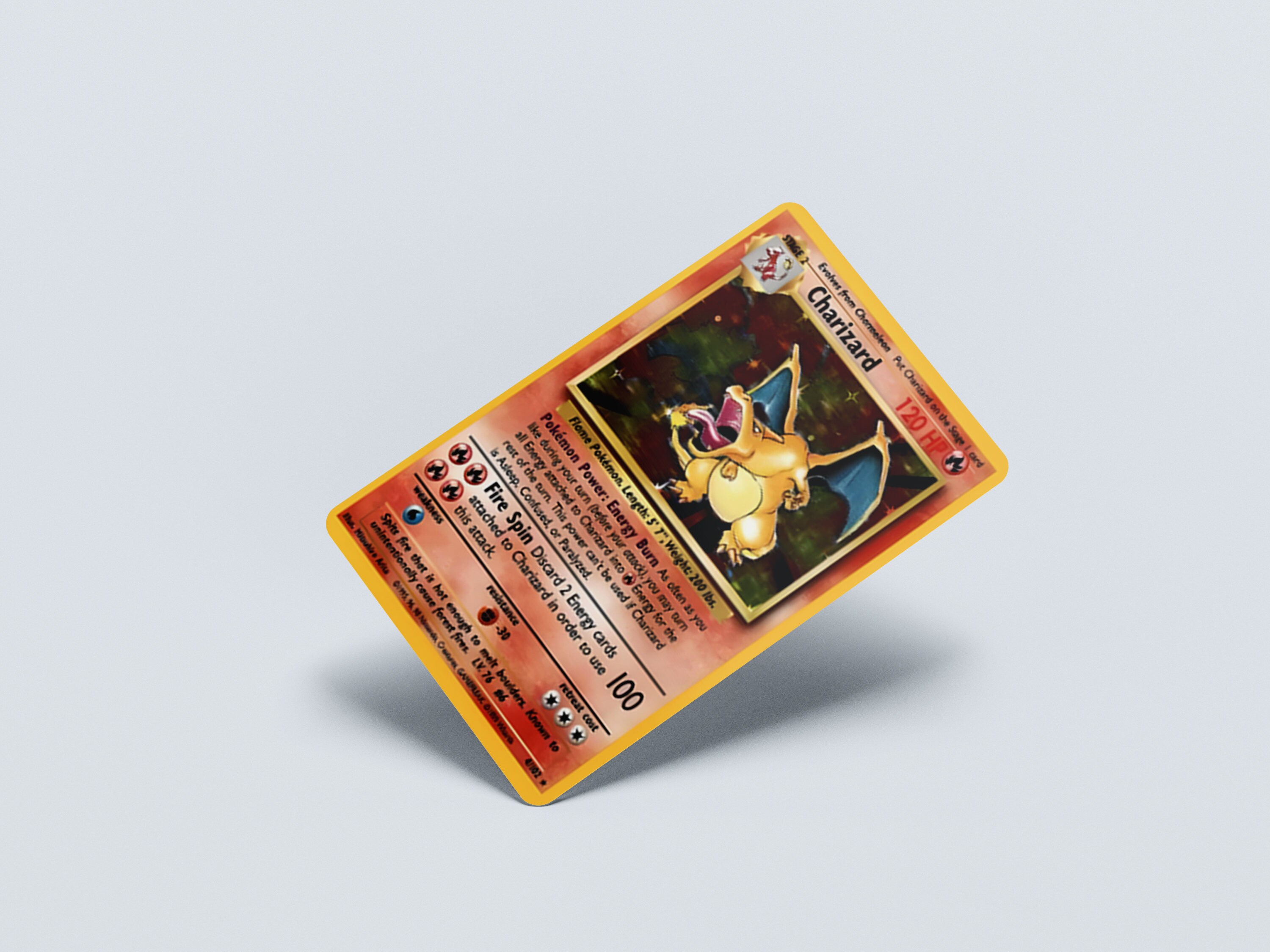 Card Skin Charizard Pokemon Base Set Trading Card Game Credit Card ...