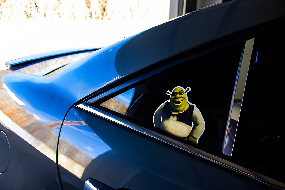 Shrek Car Peeker Sticker Donkey Decal Ogre Gift 5in Glossy/holographic ...