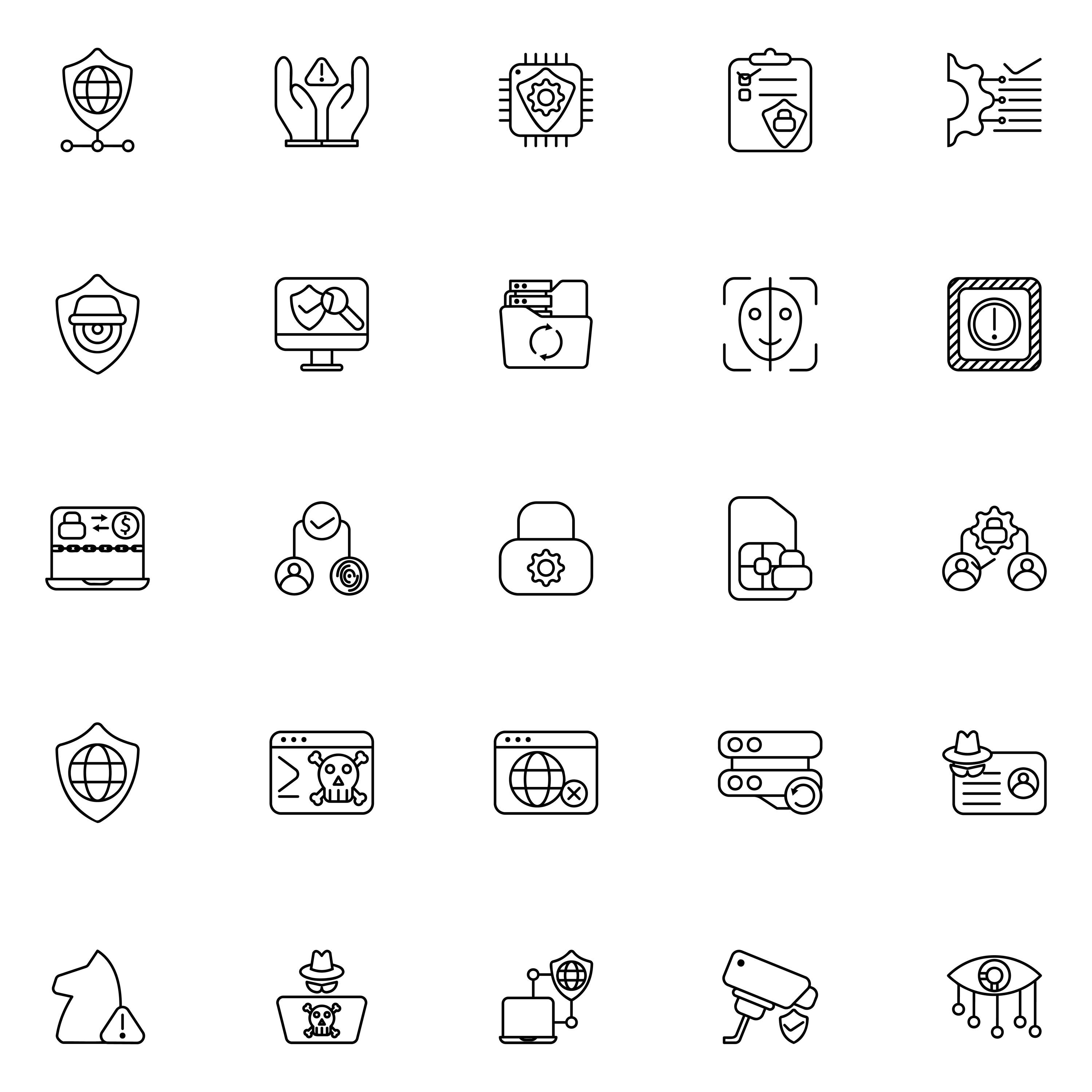 Cybersecurity Icon Set | 25 PNG & 25 SVG Files | Digital Download for ...