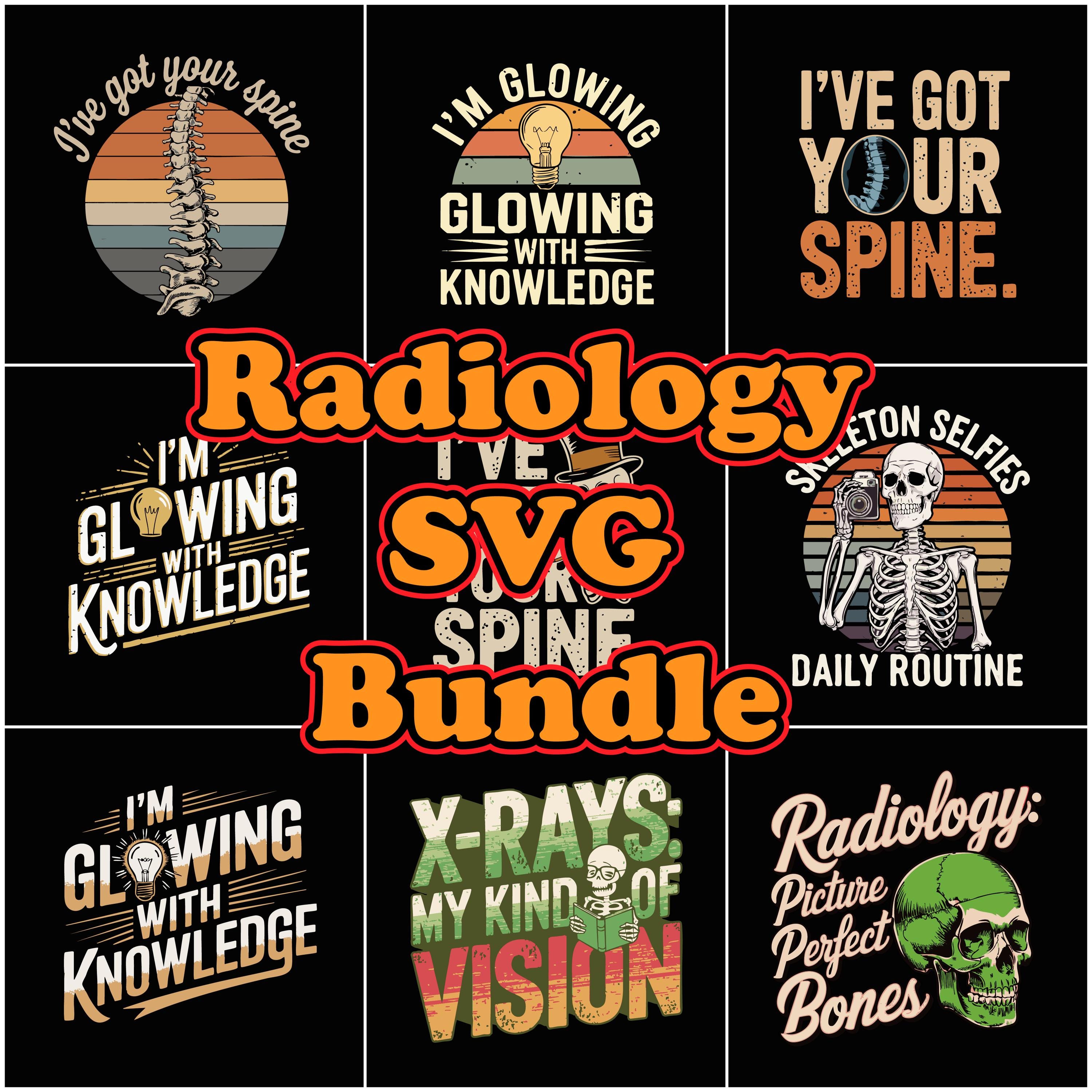 Radiology SVG Bundle: Spine, Skeleton, X-ray Designs - Etsy