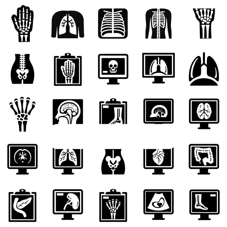 X-ray Exam Icon Pack | Medical Imaging Icons for Healthcare, Radiology ...