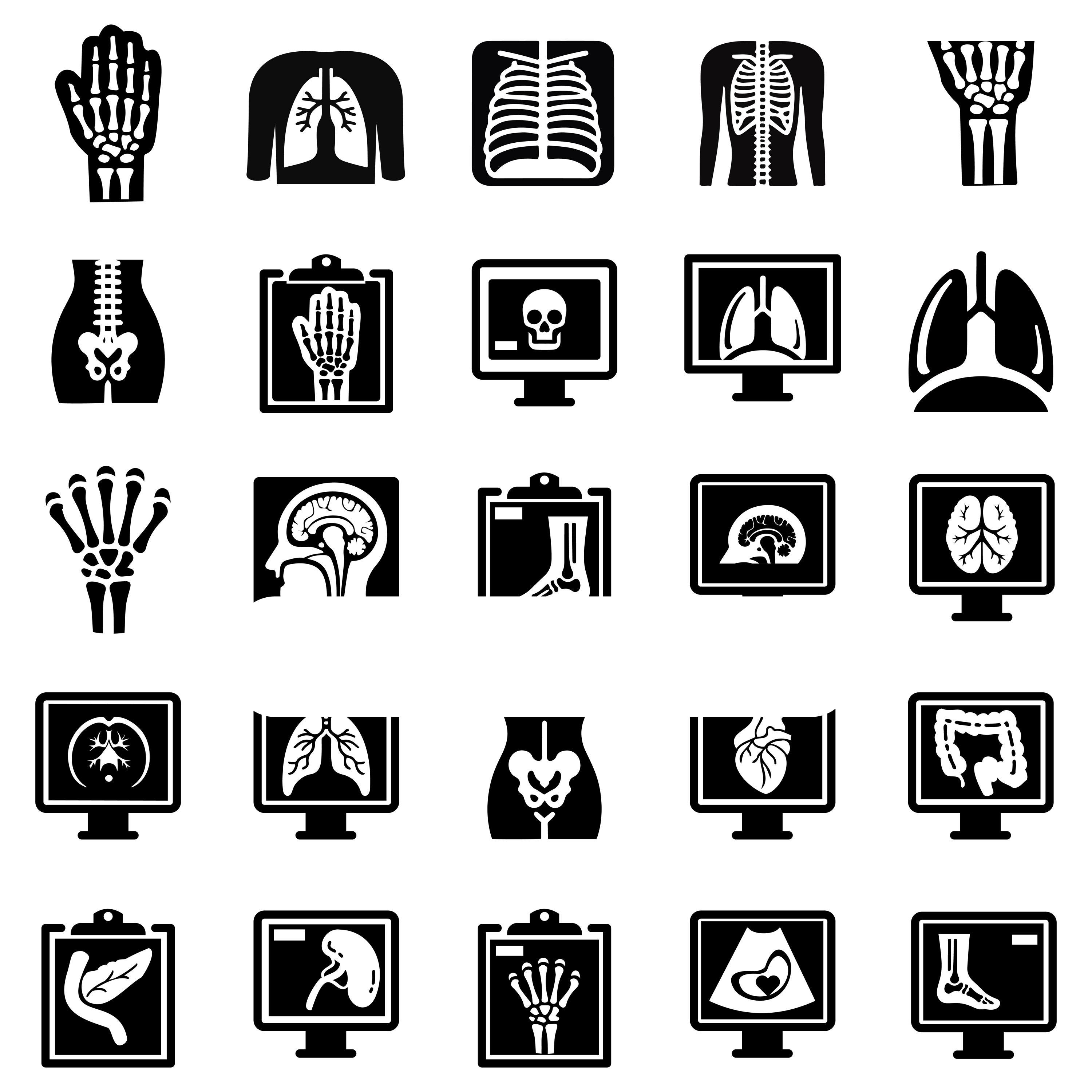 X-ray Exam Icon Pack | Medical Imaging Icons for Healthcare, Radiology ...
