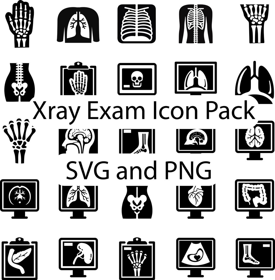 X-ray Exam Icon Pack | Medical Imaging Icons for Healthcare, Radiology ...