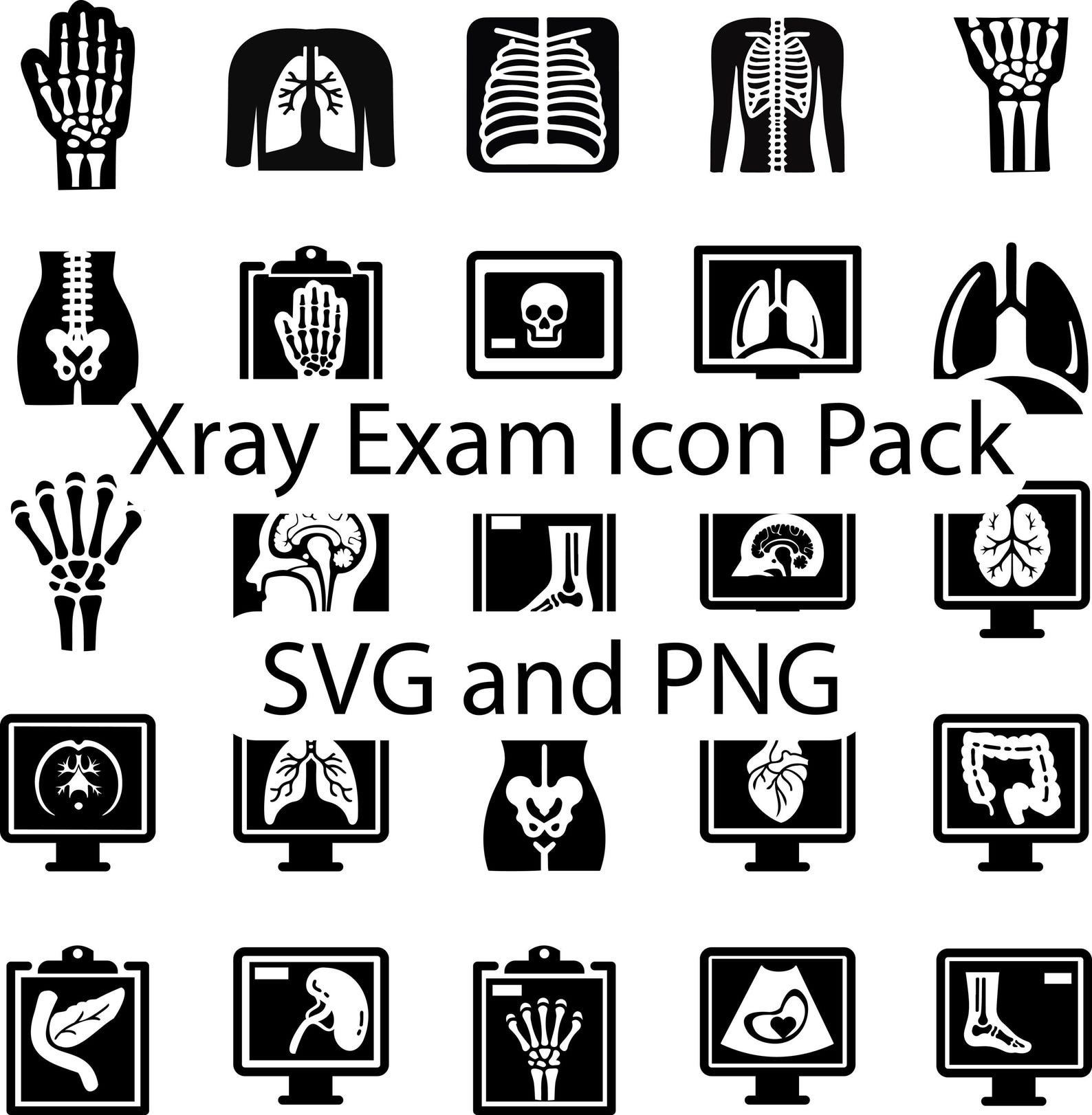 X-ray Exam Icon Pack | Medical Imaging Icons for Healthcare, Radiology ...