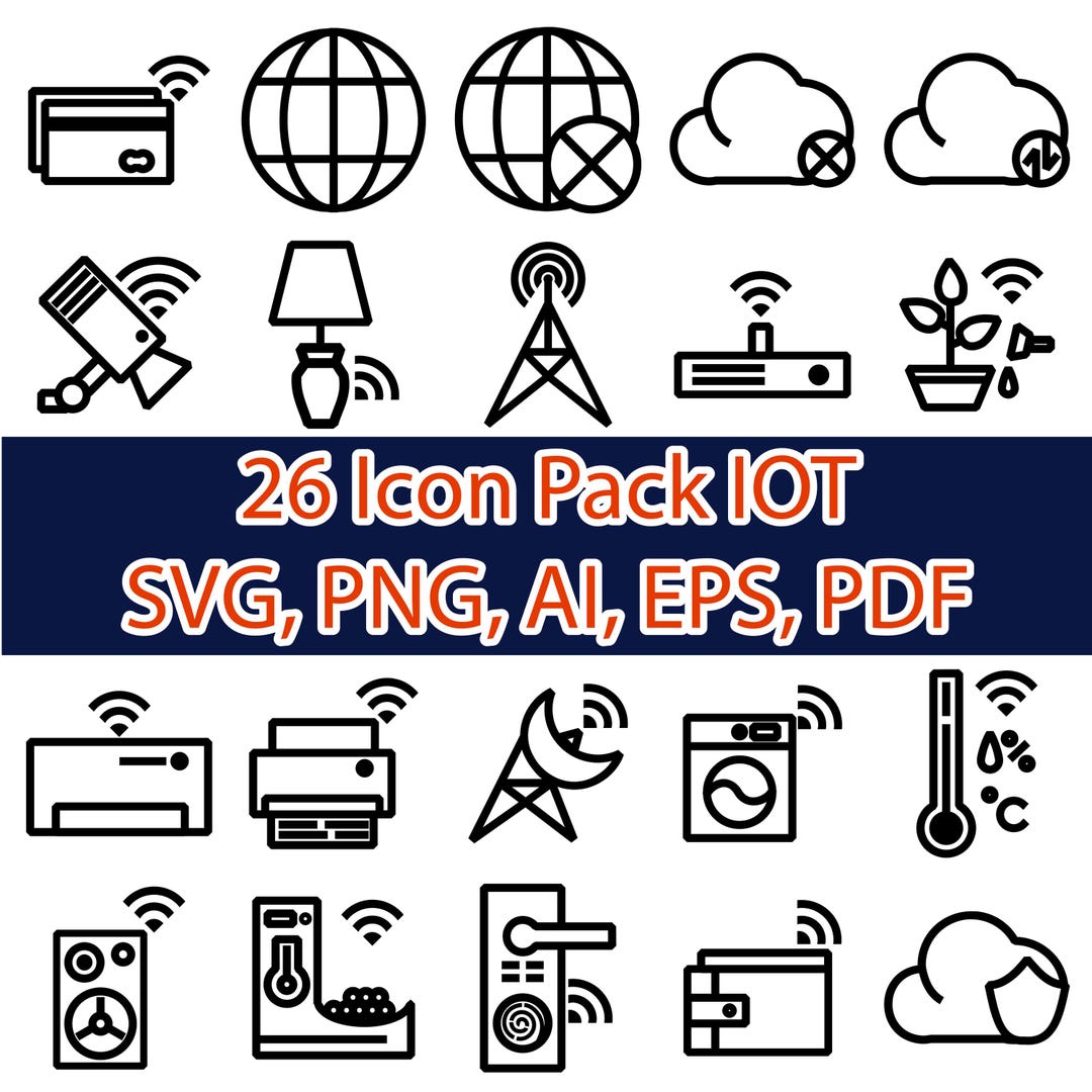 Iot Icon Pack | Digital Icons for Internet of Things, Smart Devices ...
