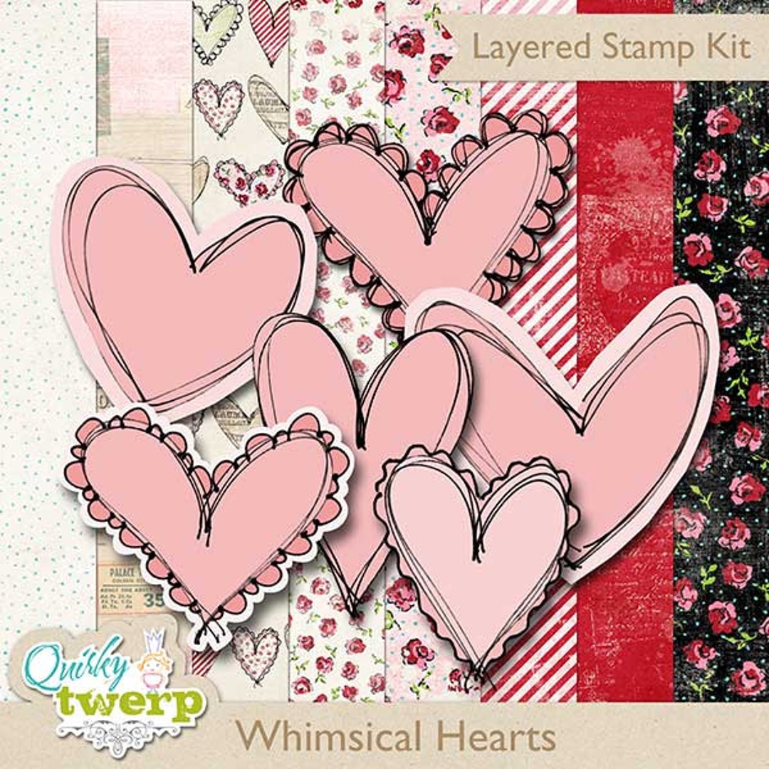Whimsical Hearts Layered Stamp Kit - Etsy