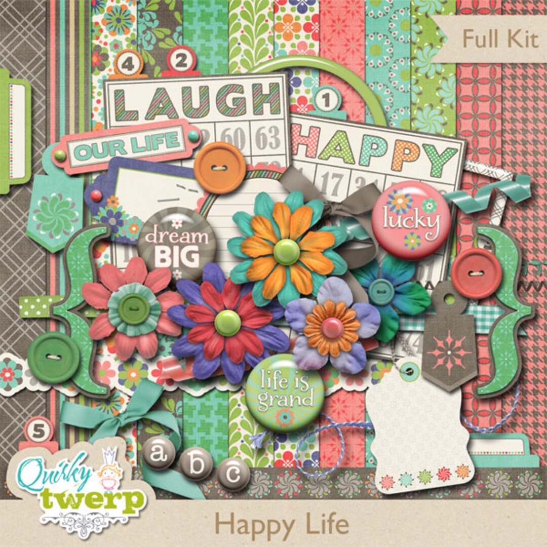 Happy Life Digital Scrapbook Kit - Etsy
