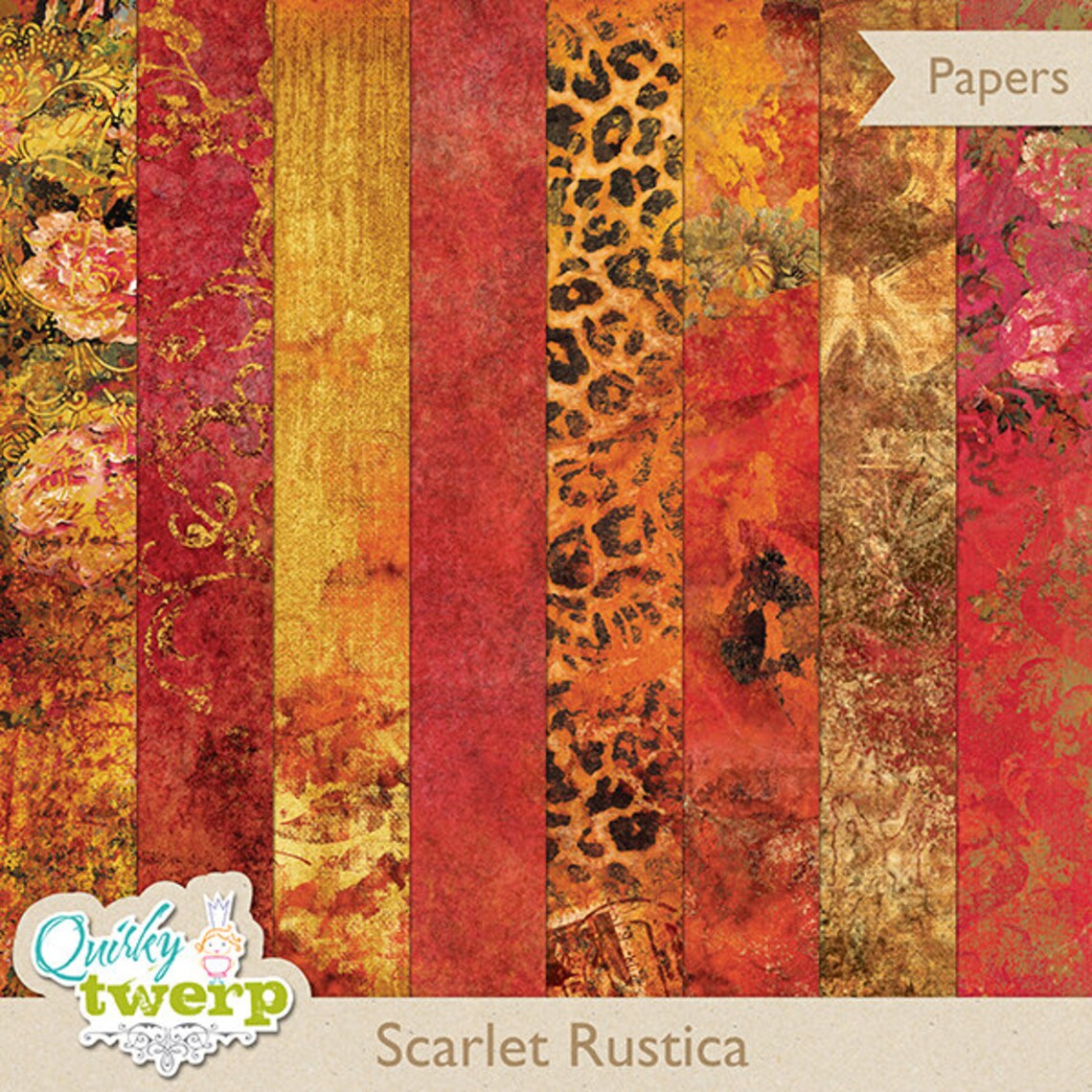 Scarlet Rustica Mini Digital Scrapbook Kit - Etsy