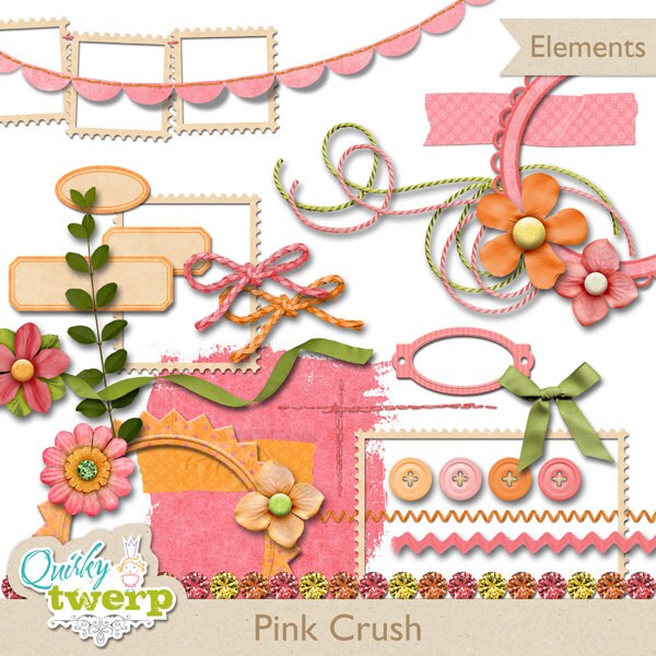 Pink Crush Digital Scrapbook Kit - Etsy
