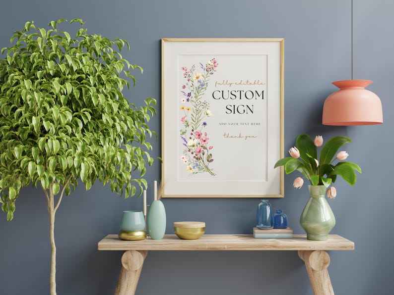 Wildflower Wedding Sign Template: Editable Floral Design (digital ...