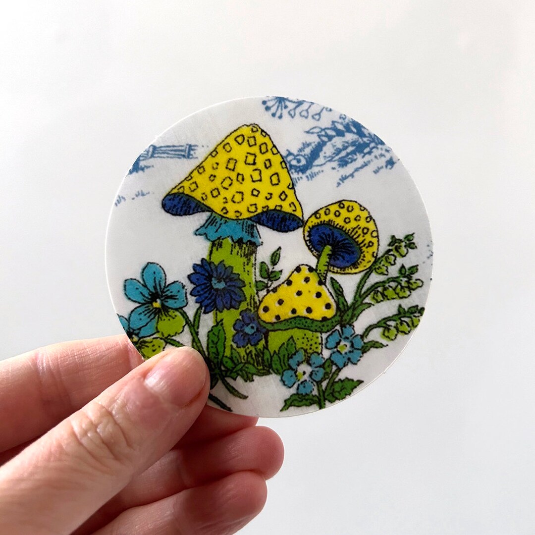 Mushroom Sticker - Blue Mushroom Sticker - Mushroom Gift - Mushroom ...