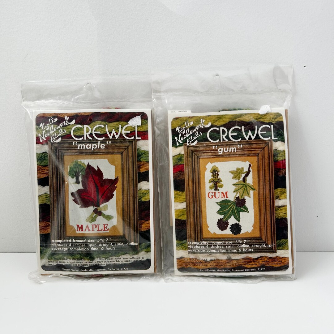 Vintage Maple & Gum Tree Crewelwork Kits by Hazels Needlework - Maple ...