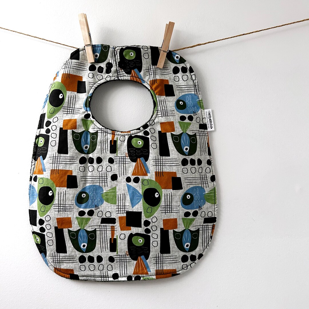 Mid Mod Fish Baby Bib - Midcentury Modern Baby Gift - Etsy