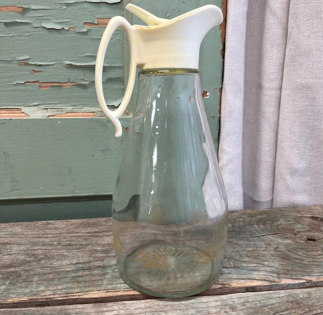 American Eagle Log Cabin Syrup Dispenser: Retro Glass Pitcher - Etsy