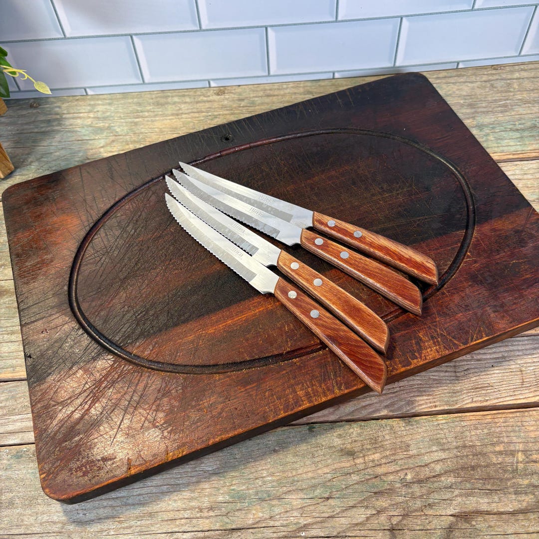 Vintage Utica Steak Knife Set: Stainless Steel Super Edge - Set of 4 - Etsy