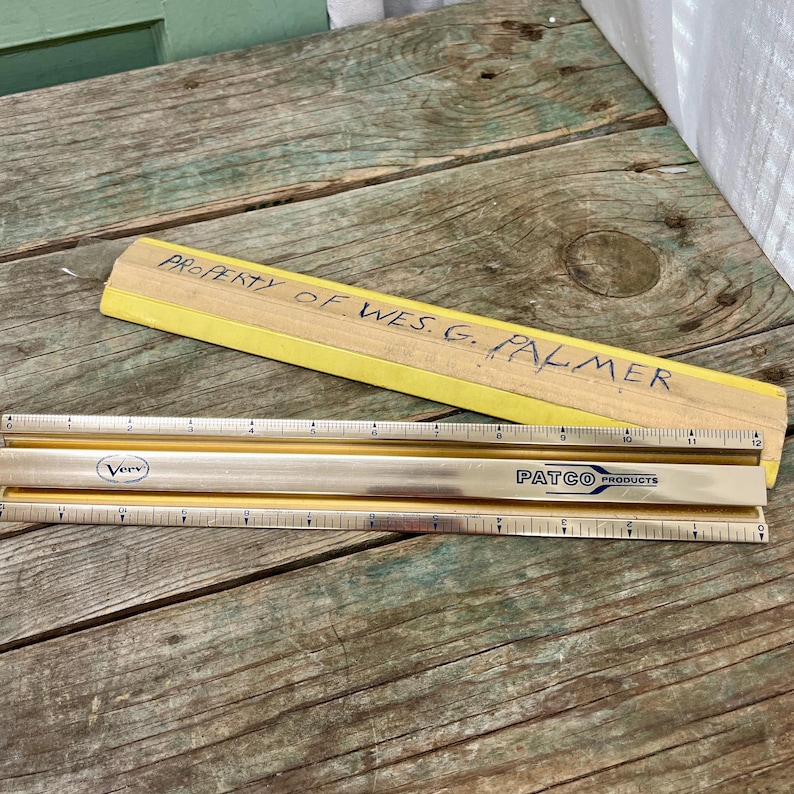 Vintage Vernadium Golden V-rule Ruler: Patco Products Ad - Etsy