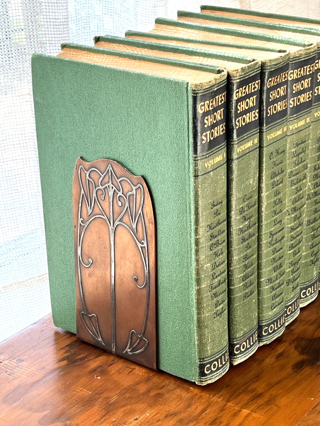 Vintage Art Nouveau Copper Bookends pair - Etsy