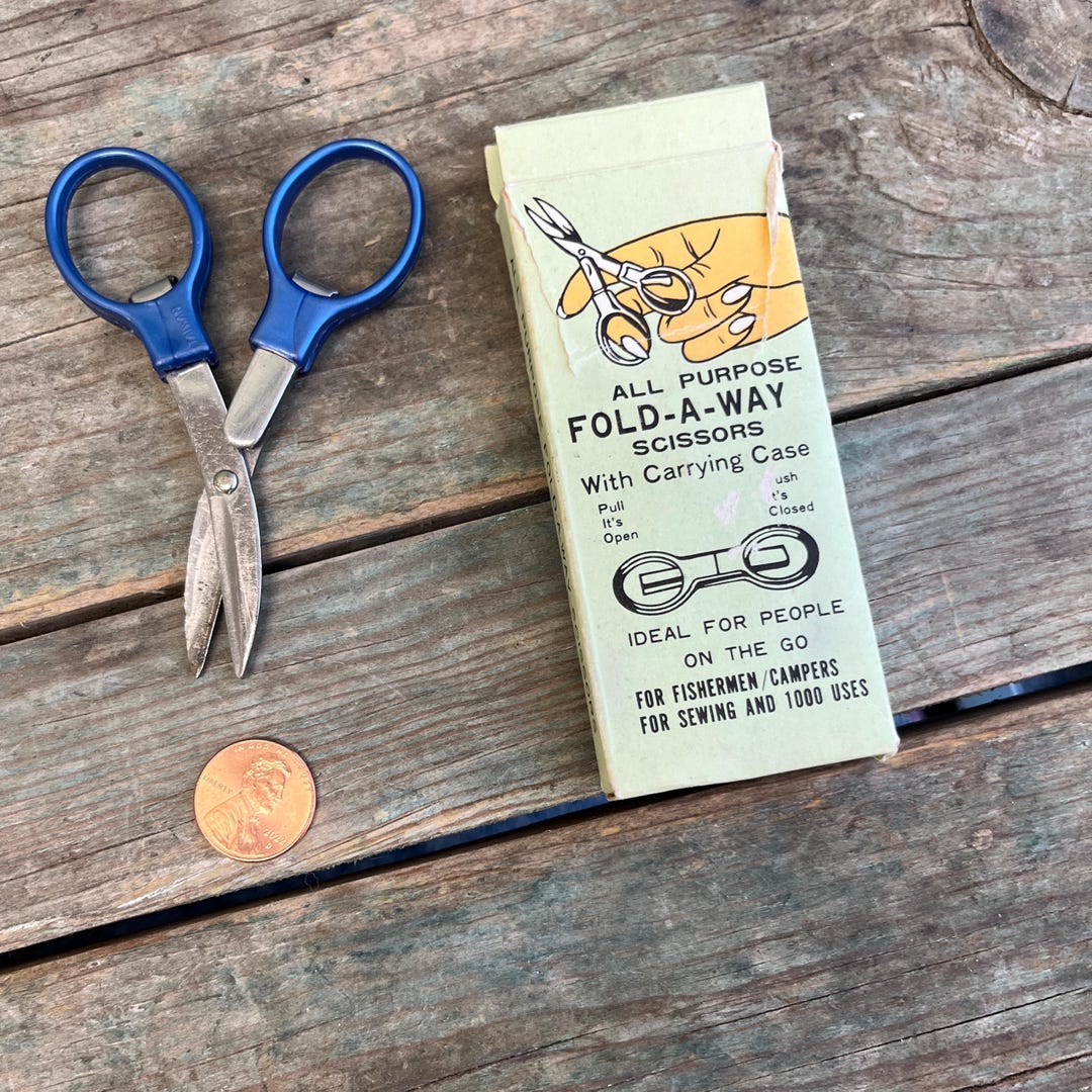 Vintage Scissors, Fold-a-way Scissors With Original Case and Box, Sharp ...