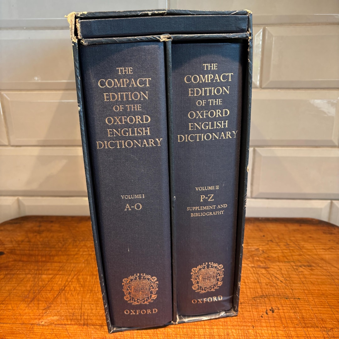 Vintage 1971 Compact Oxford English Dictionary: 2-volume Set With ...