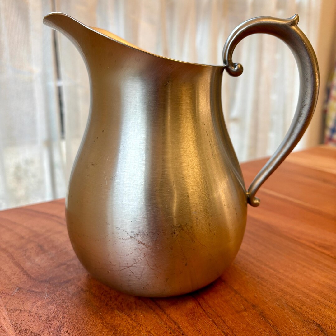 Vintage Pewter Water Pitcher, Preisner Pewter, Retro Colonial Tavern ...