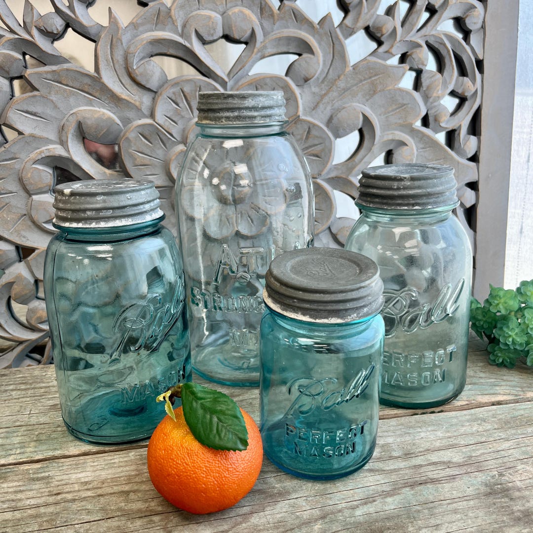 Collection of Vintage Blue Canning Jars, Vintage Ball Jars, Vintage ...