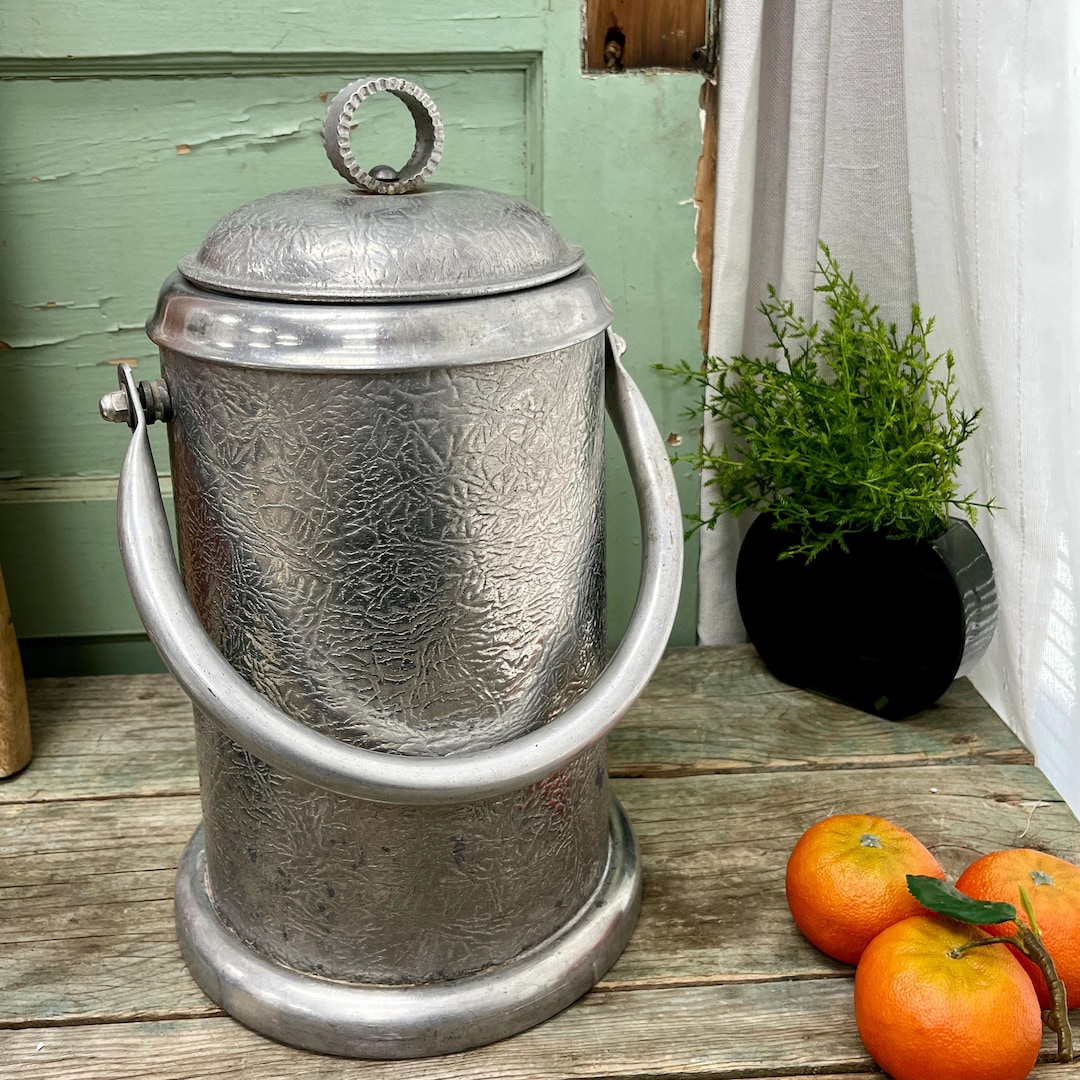 Large Vintage Ice Bucket/ Wine Chiller, Art Deco Style, Hammered ...