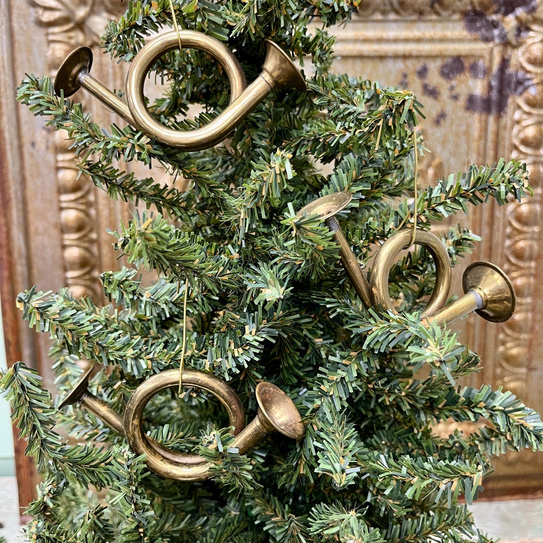 Vintage Brass French Horn Ornament, Napkin Ring, 4 1/2 Inches Long, Fox ...