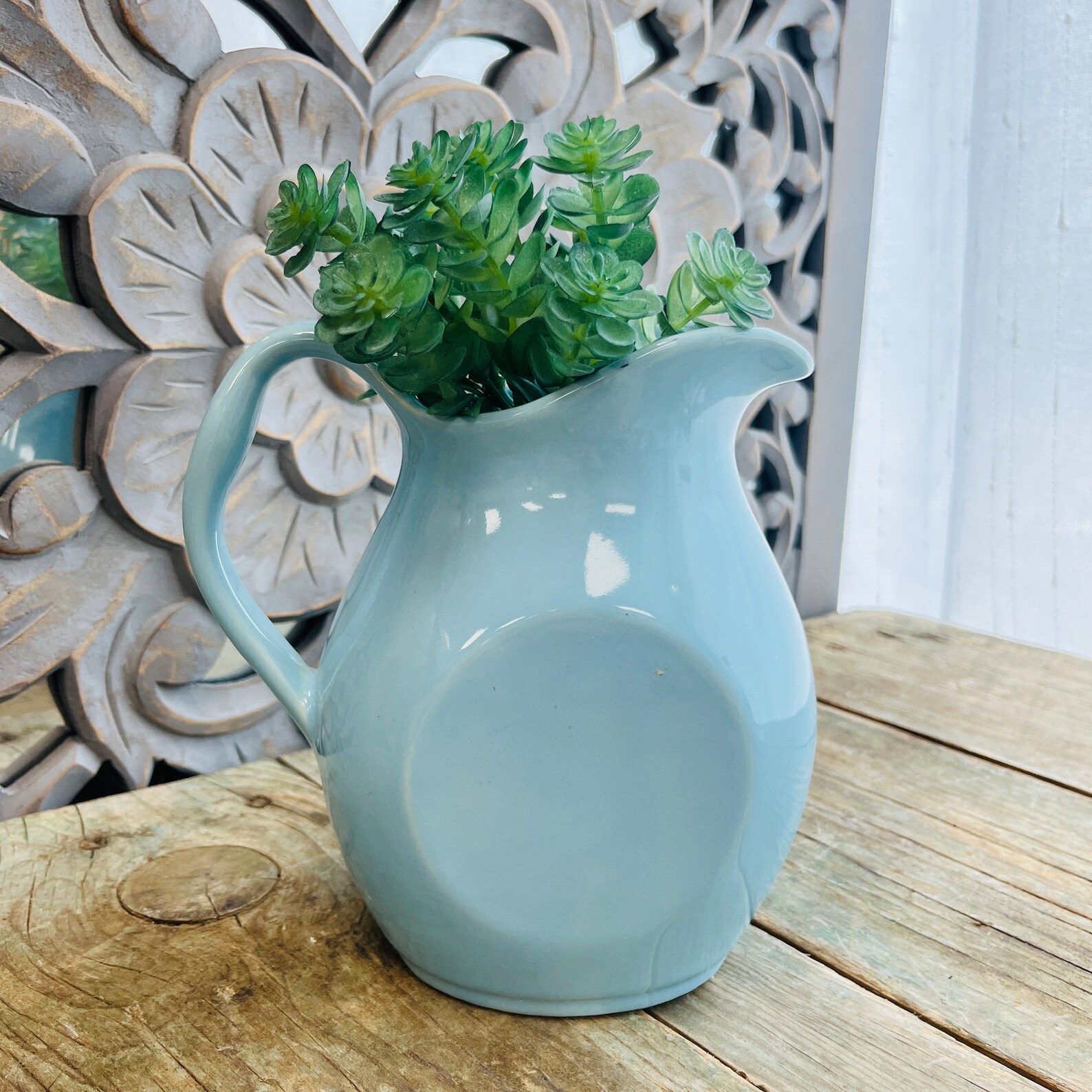 Pantry Parade Pitcher, Blue Circle Pitcher, Vintage Kitchen, Made in ...