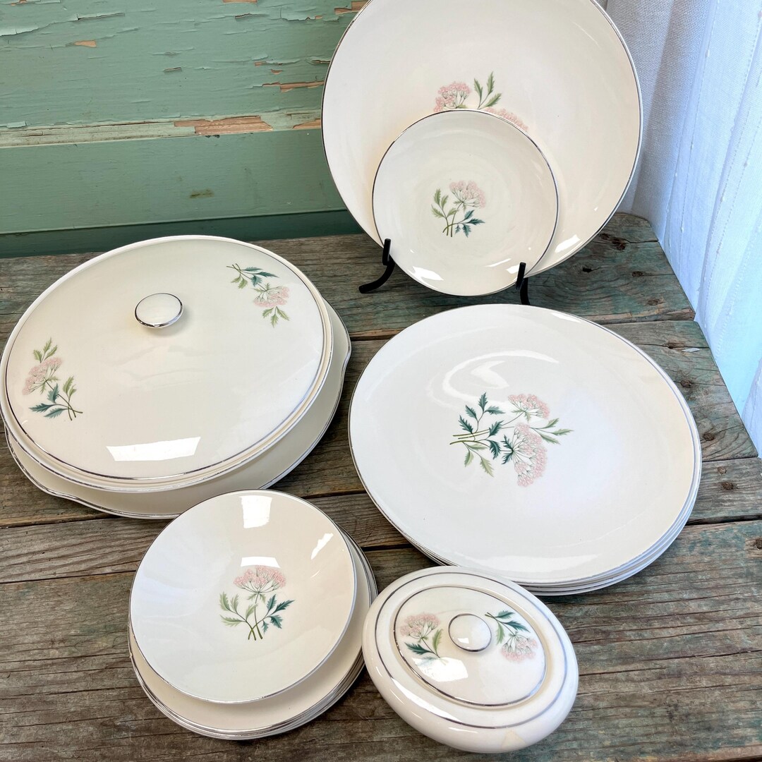 Vintage Lifetime China Ming Floral Dinnerware: 5-piece Plate Set - Etsy