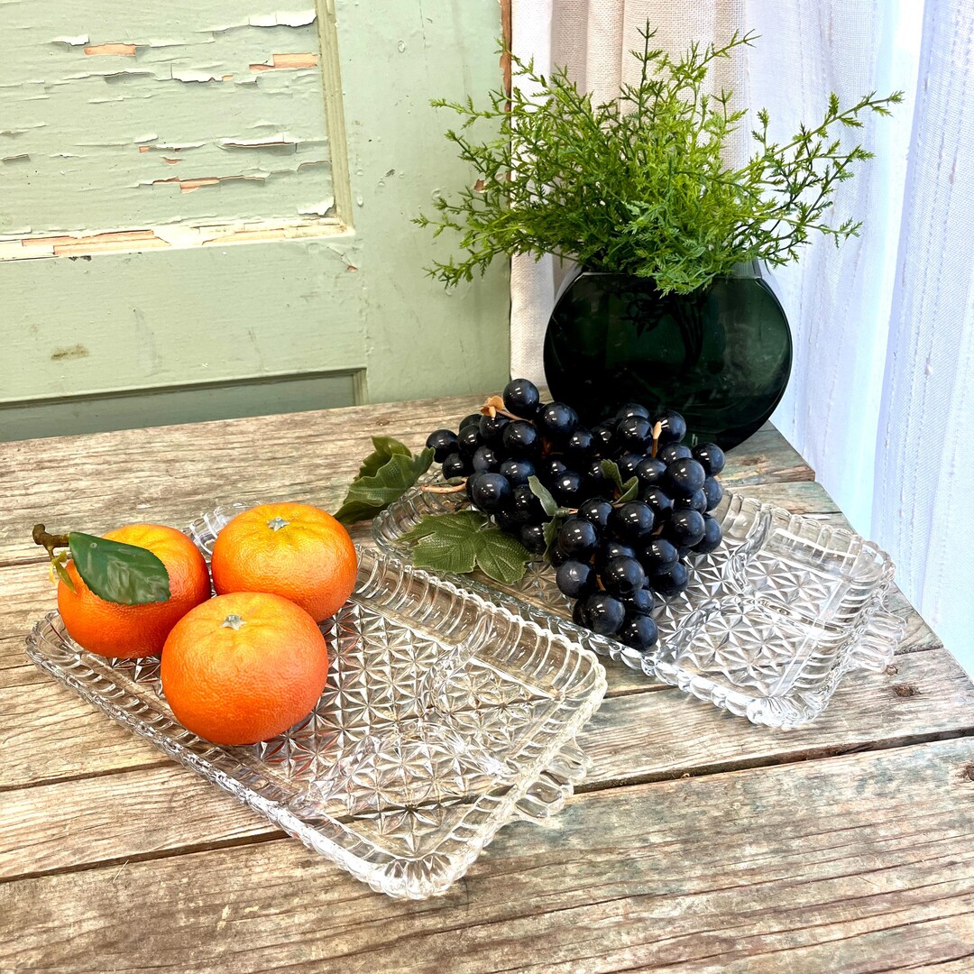 Vintage Crystal Glass Serving Trays, 2 Available, Priced Separately. - Etsy