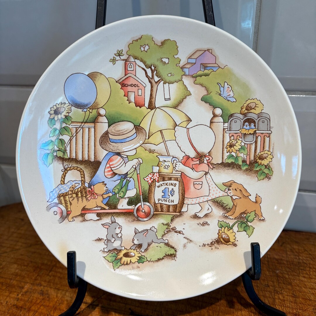 Vintage Country Kids Collector's Dessert Plates, 1991, Watkins Inc., - Etsy