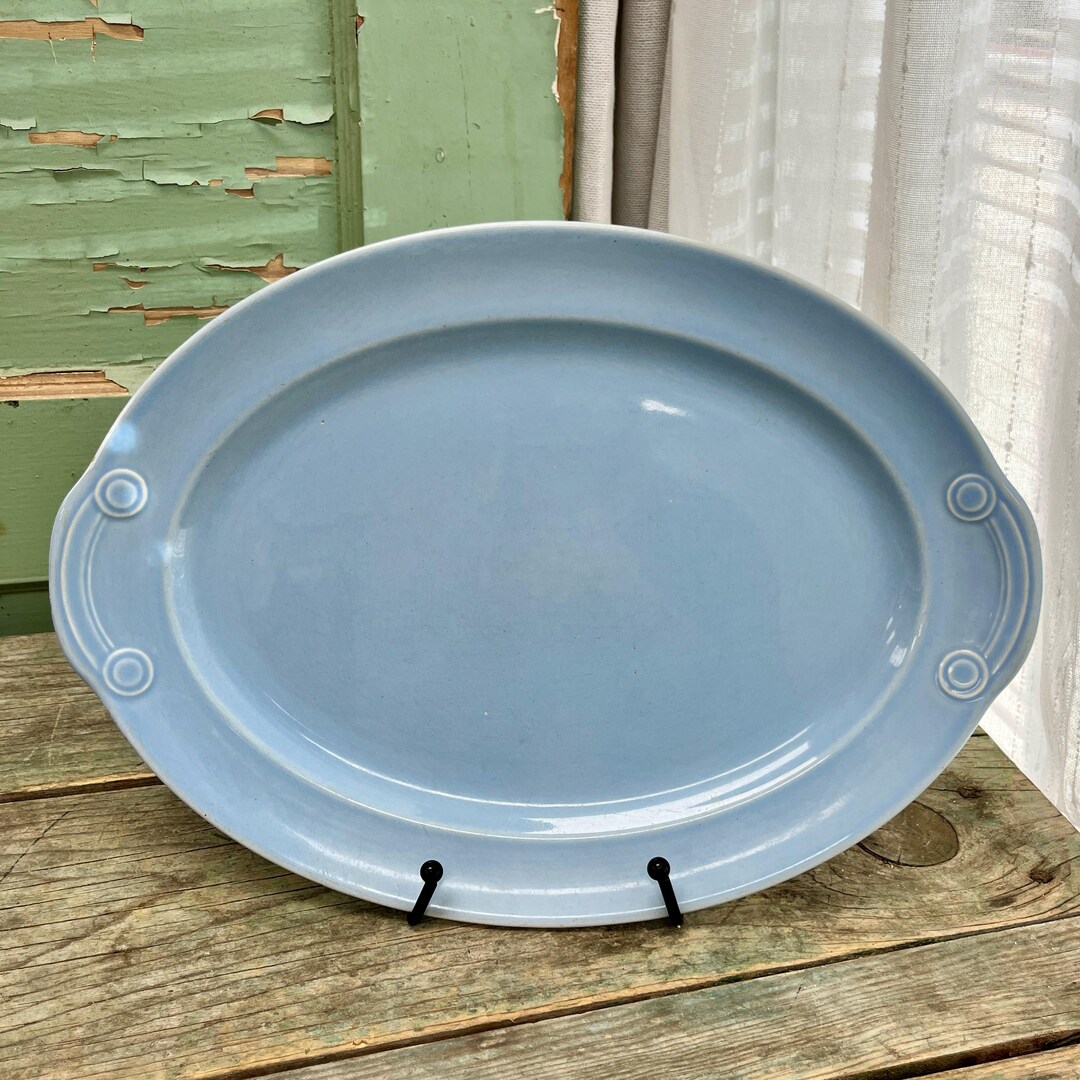 Lu-ray Vintage Oval Platter, Pastel Blue, 1940's Diner, Mid-century ...