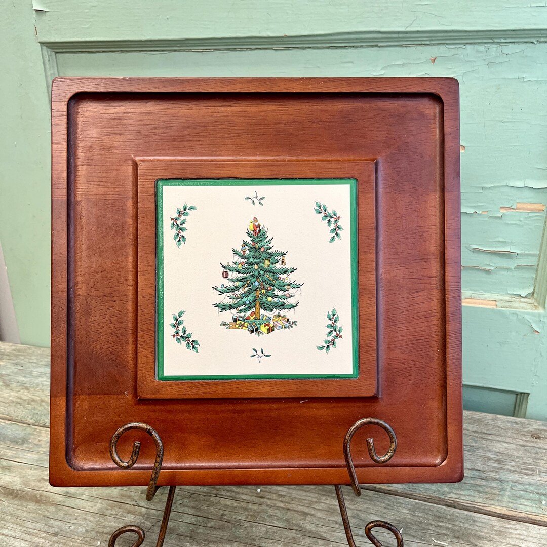 Vintage Spode Christmas Tree Cracker and Cheese Tray 12 With Tile ...