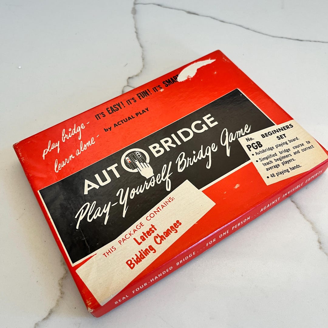 Vintage Autobridge Playing Board, 1957 Game, Play Bridge by Yourself ...