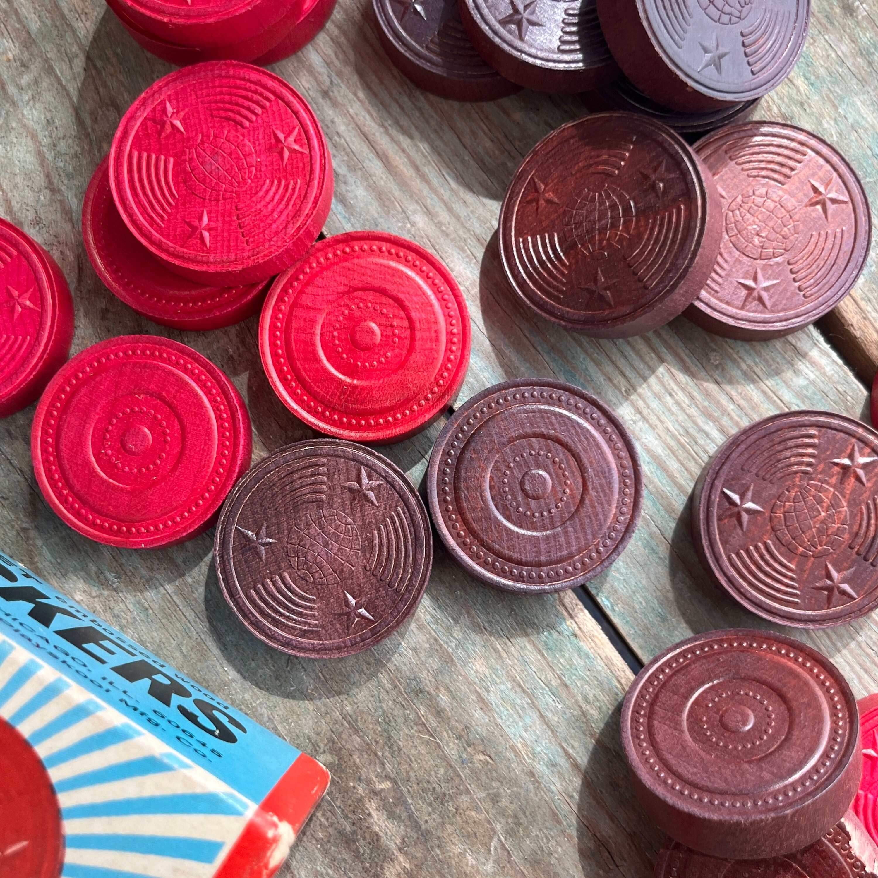 Halsam Vintage Checkers, Vintage Wooden Checkers, in Original Box ...