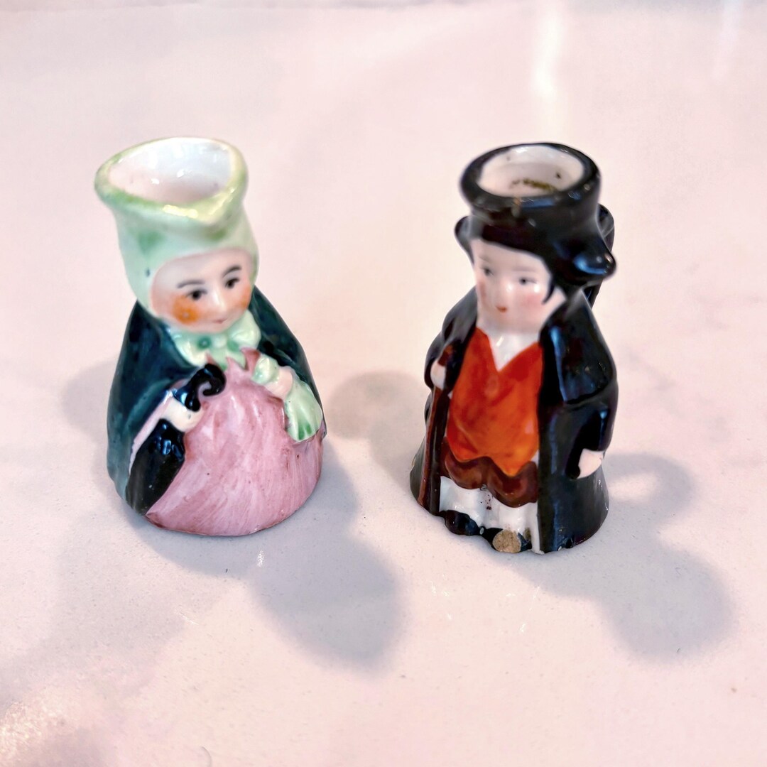 VINTAGE: 1940's Tiny Colonial Couple Toby Jug Figurines, Made in Japan ...