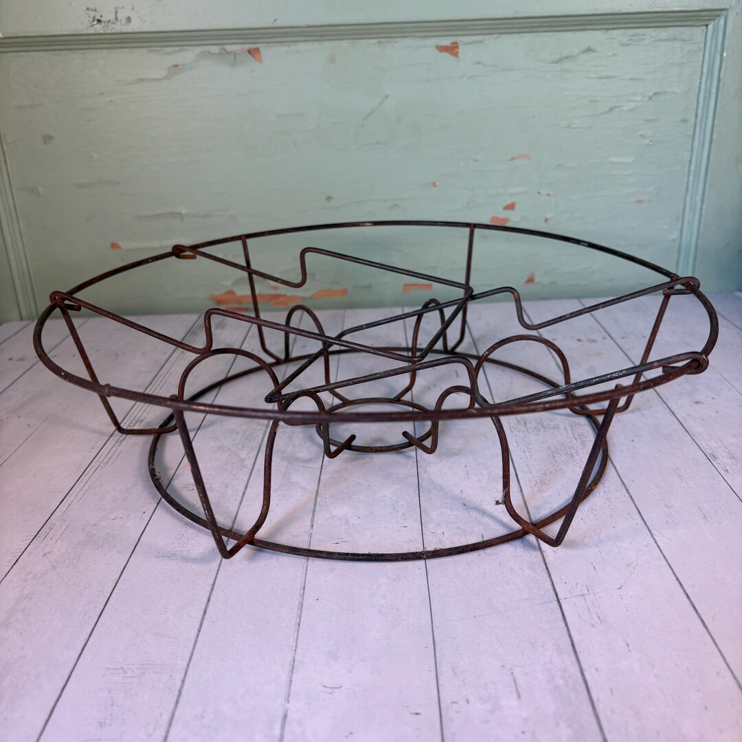 Antique 12 1/2” Canning Jar Frame, Basket, Caddy, Lifter, With Folding ...