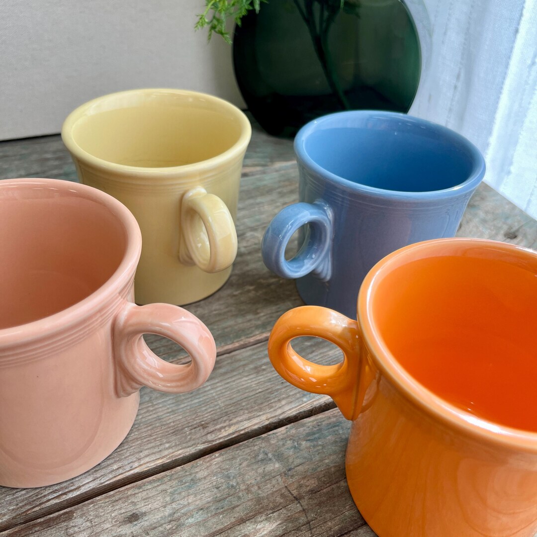 Vintage Fiestaware Mugs: Pastel Colors, Loop Handles, Set of 4 - Etsy