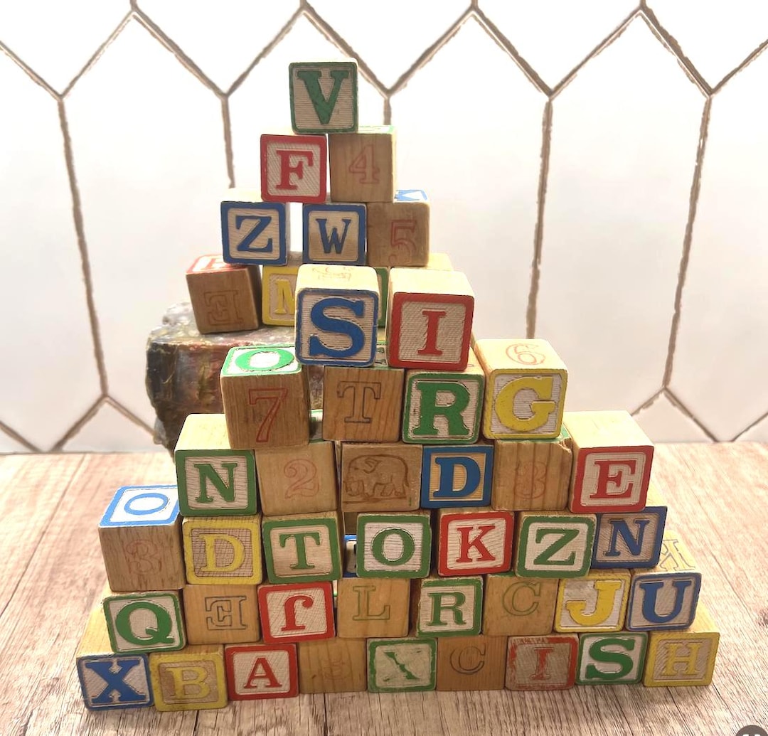 Vintage Wooden Alphabet Baby Blocks | 1960-1970's - Etsy