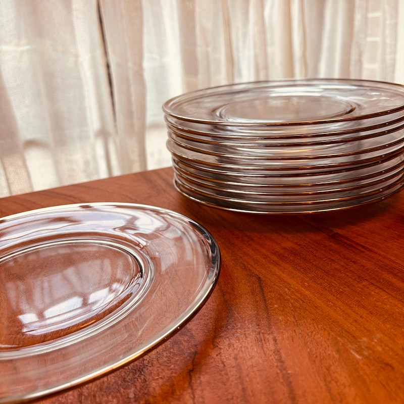 Silver Rim Salad Plates - Etsy