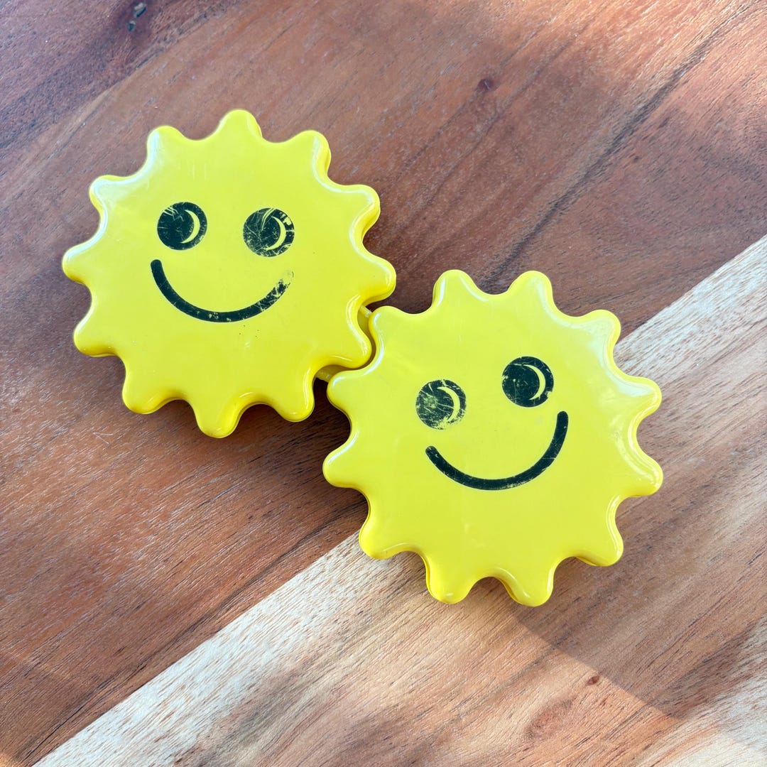 Vintage Twin Rattle by Ambi Toys of Holland, Smiling Rotating Suns ...