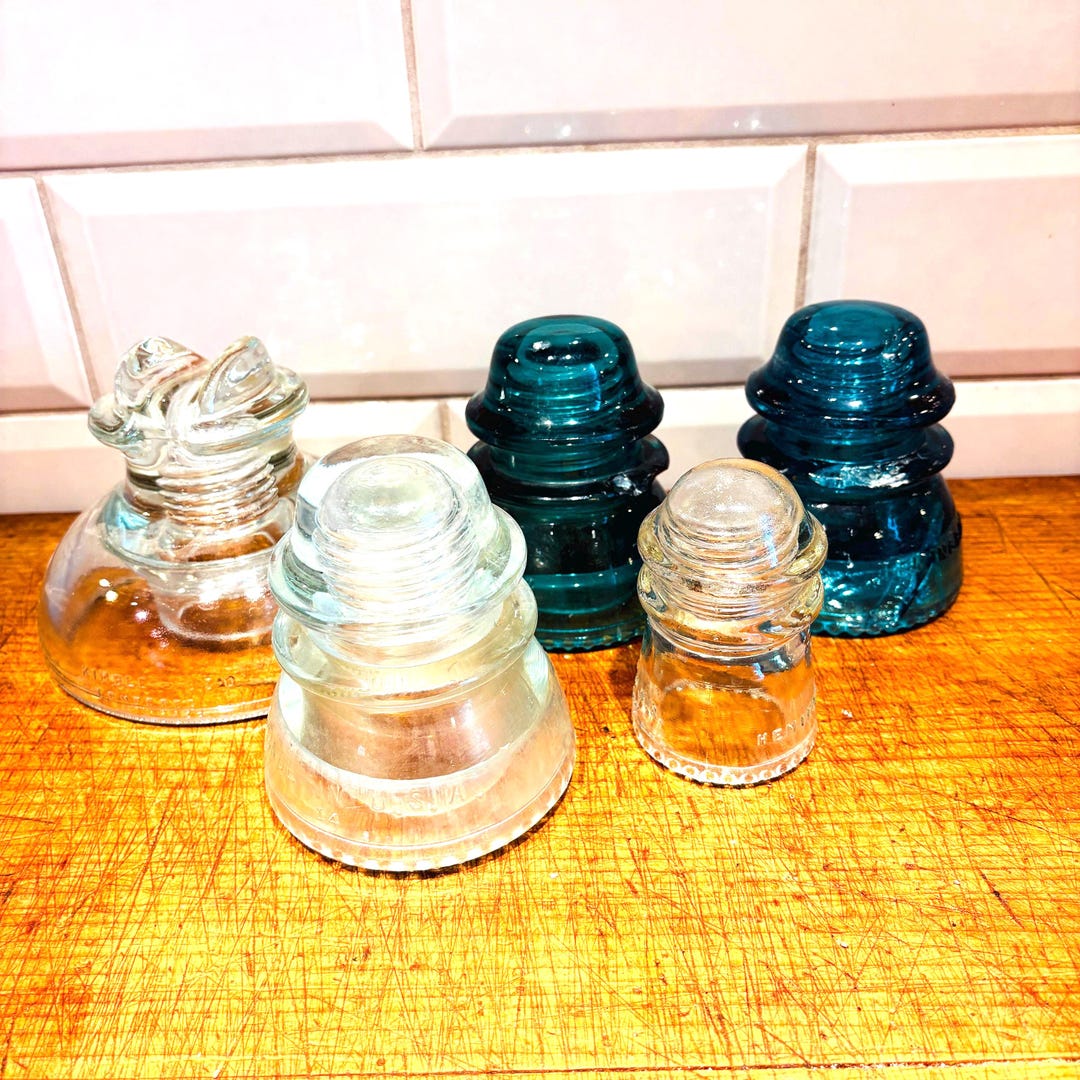 Vintage Hemingray & Kimble Glass Insulators: 1920s-30s Usa-made Decor ...